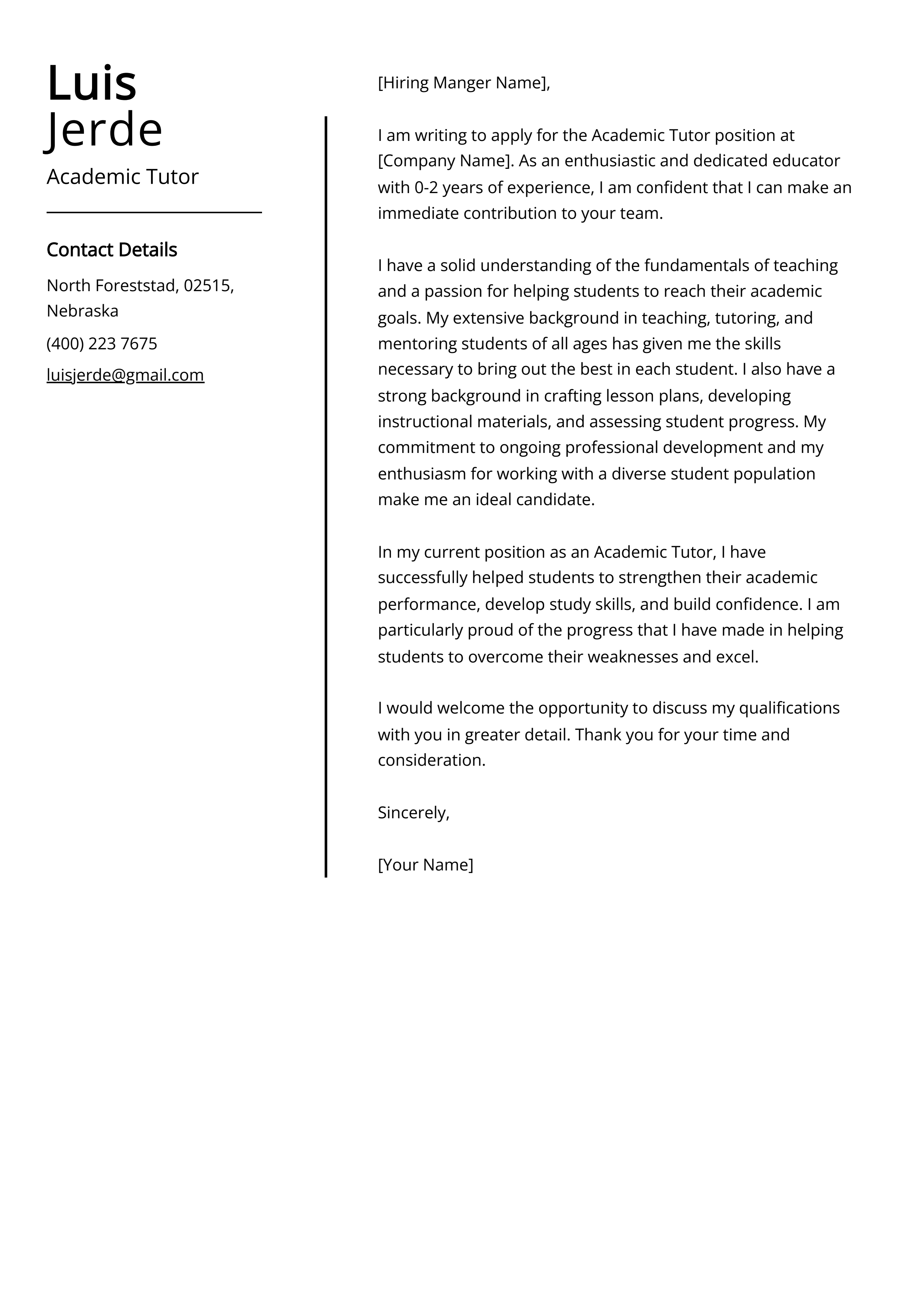 University Student Cover Letter Examples Infoupdate University Student Cover Letter Examples Infoupdate