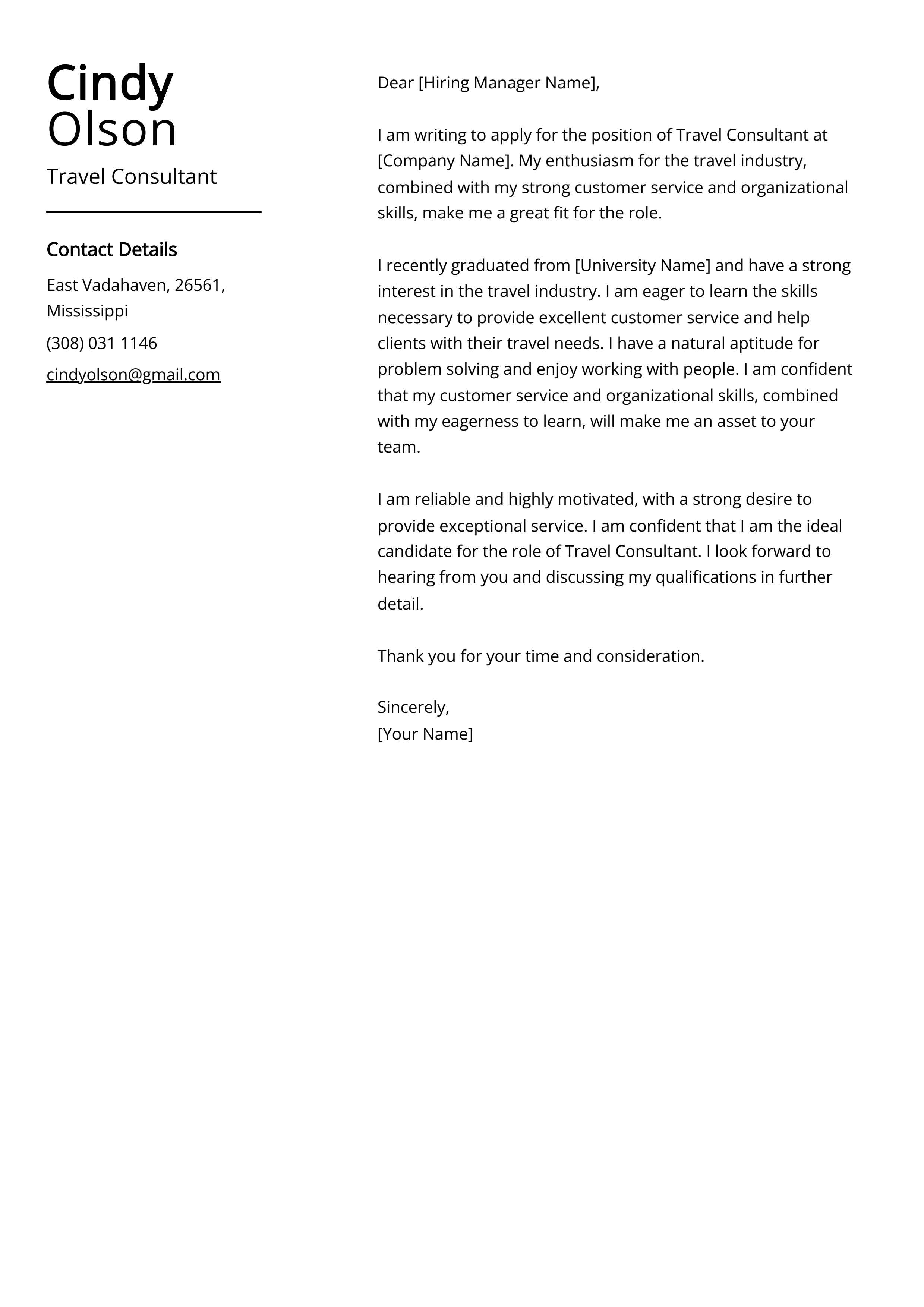 Travel Consultant Cover Letter Examples Template 20 Tips Travel Consultant Cover Letter Examples Template 20 Tips