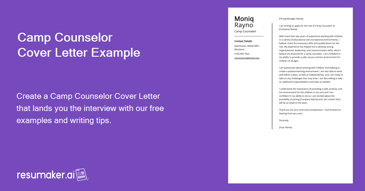 Cover Letter Camp Summer Camp Application Letter ESL Worksheet By