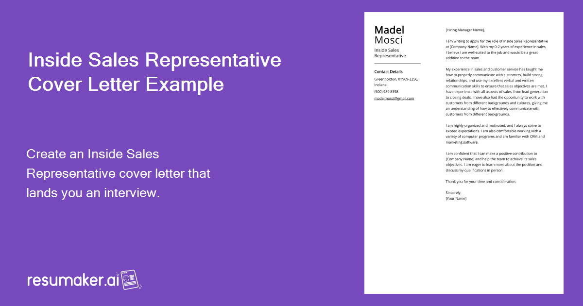 Sales Representative Letter Of Introduction