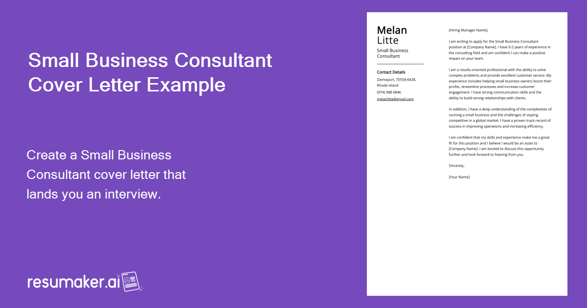 Small Business Consultant Cover Letter Examples (Template & 20+ Tips)