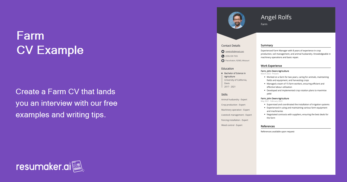 Farm CV: Sample & Guide [Entry Level + Senior Jobs]