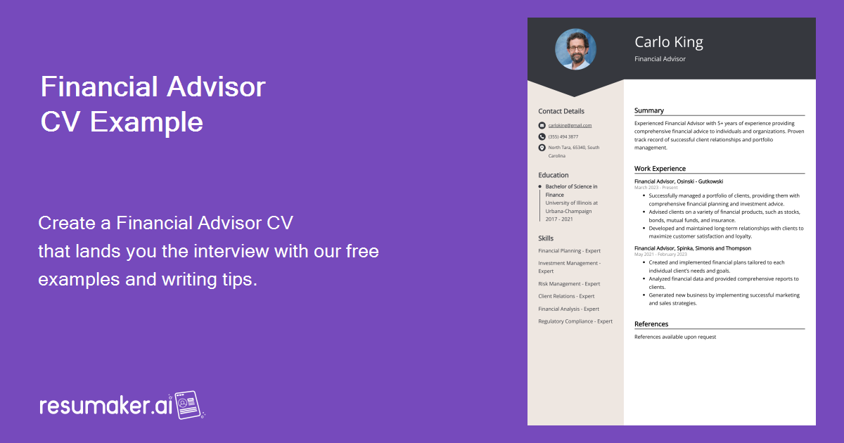Financial Advisor CV: Sample & Guide [Entry Level + Senior Jobs]