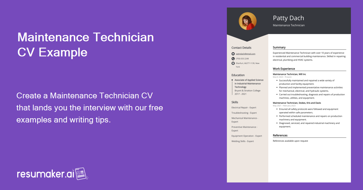 Maintenance Technician Maintenance Technician Job Description