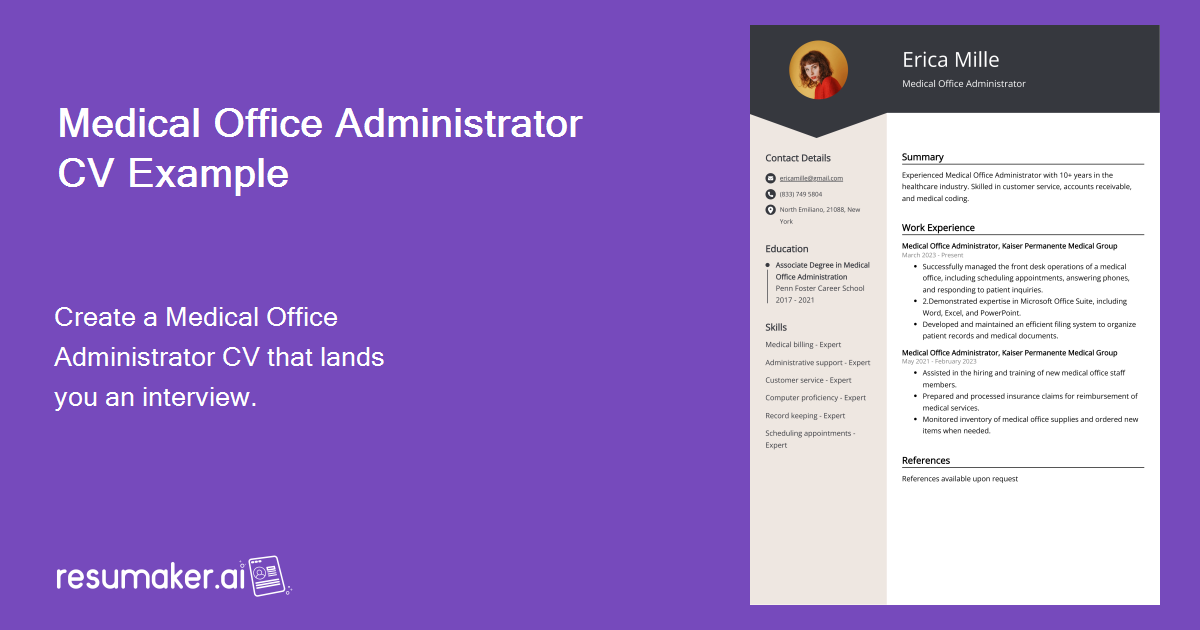 Medical Office Administrator CV: Job Description, Sample & Guide