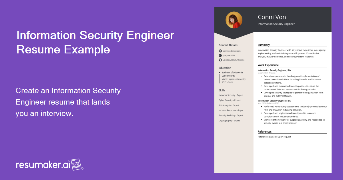 Information Security Engineer Resume: Sample & Guide (Entry Level & Senior Jobs)