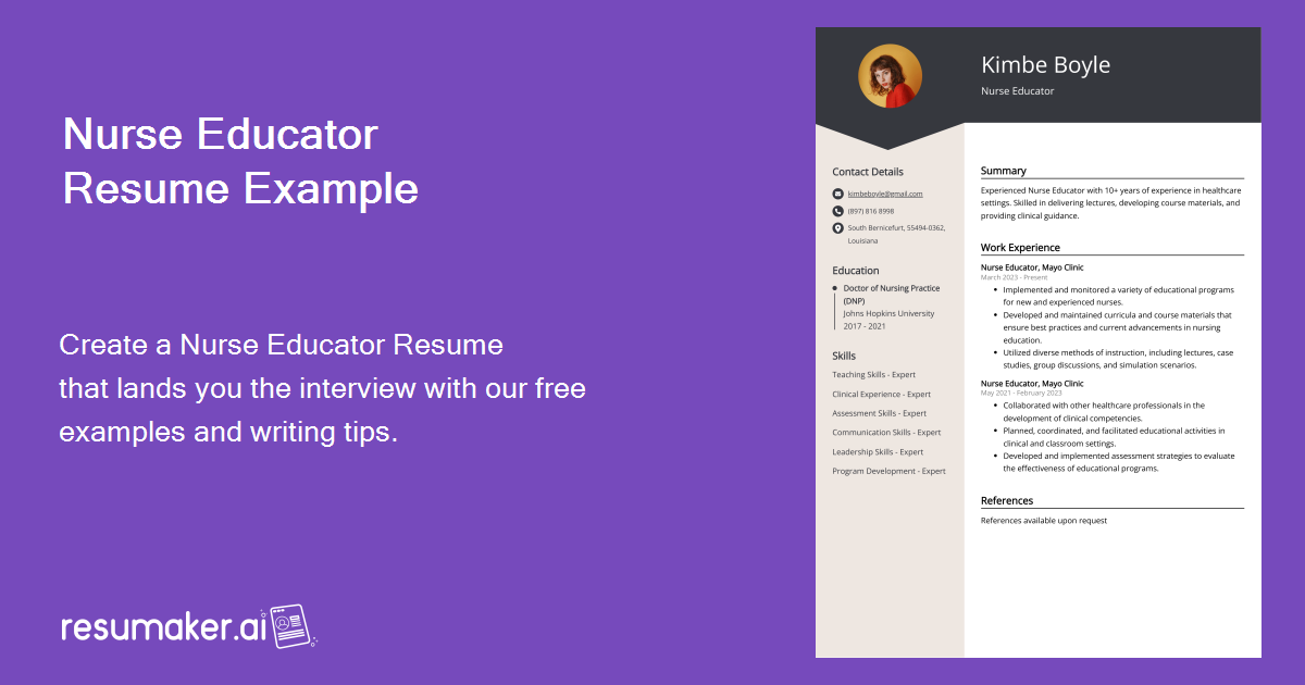 Nurse Educator Resume: Job Description, Sample & Guide